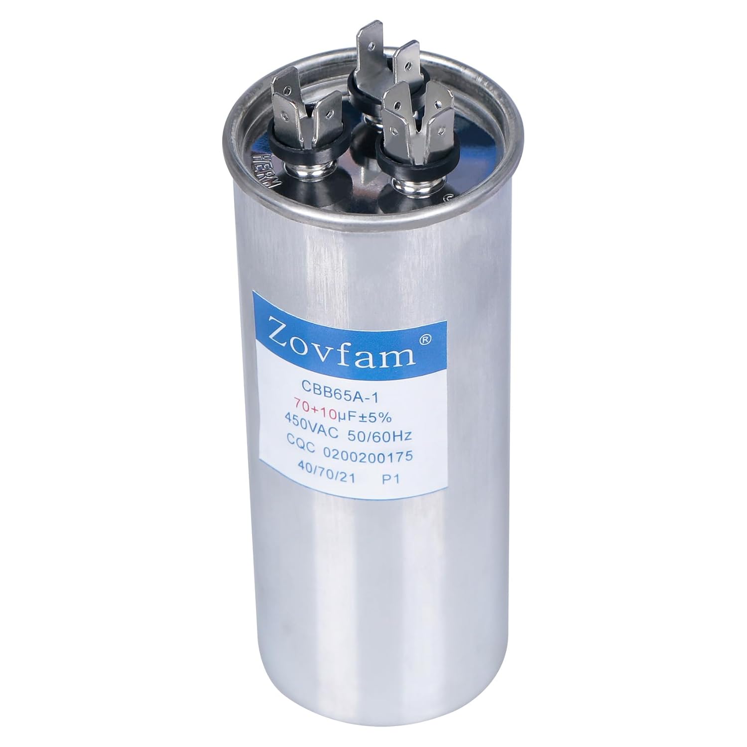 Condensador de CA 70/10 uf 70/10 MFD ± 5% 370 V o 440 V CBB65 Condensador de arranque redondo de ...