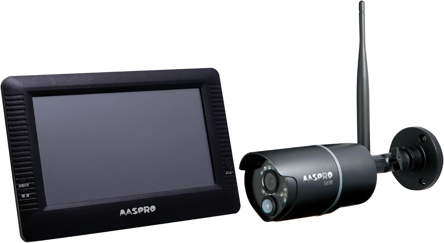 Amazon | マスプロ電工(MASPRO) モニター＆ワイヤレスHDカメラセット 7インチモニター フルハイビジョン 夜間撮影 ワイヤレス接続 かんたん接続 モニターで監視 スマホで確認 ...