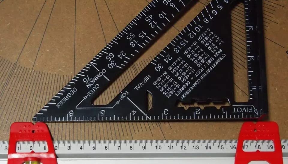 Uadme Degree Protractor – 7 Inch Aluminum Alloy Angle Finder with Clear ...