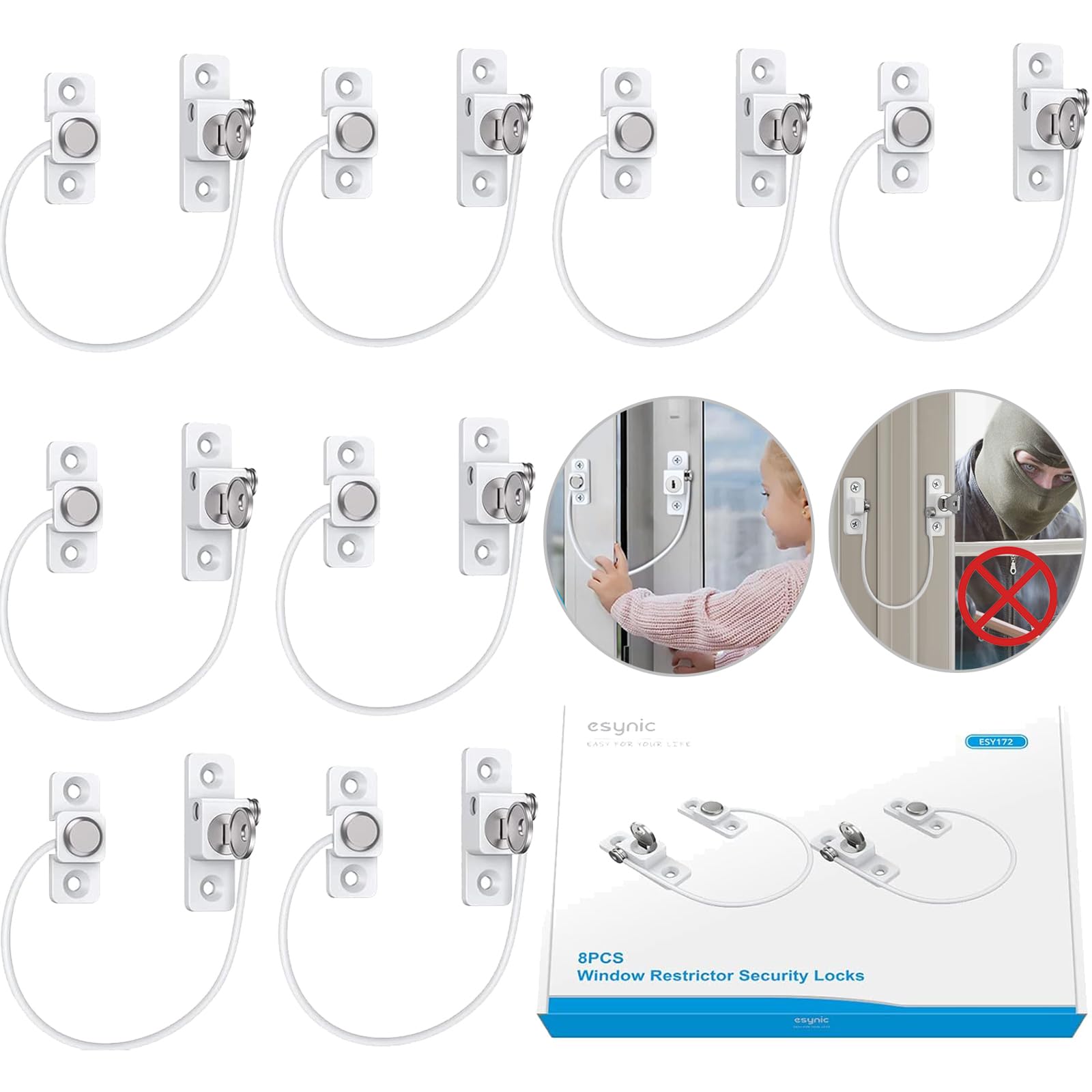 Snapklik.com : eSynic 8Pack Durable Window Restrictor Child Safety ...