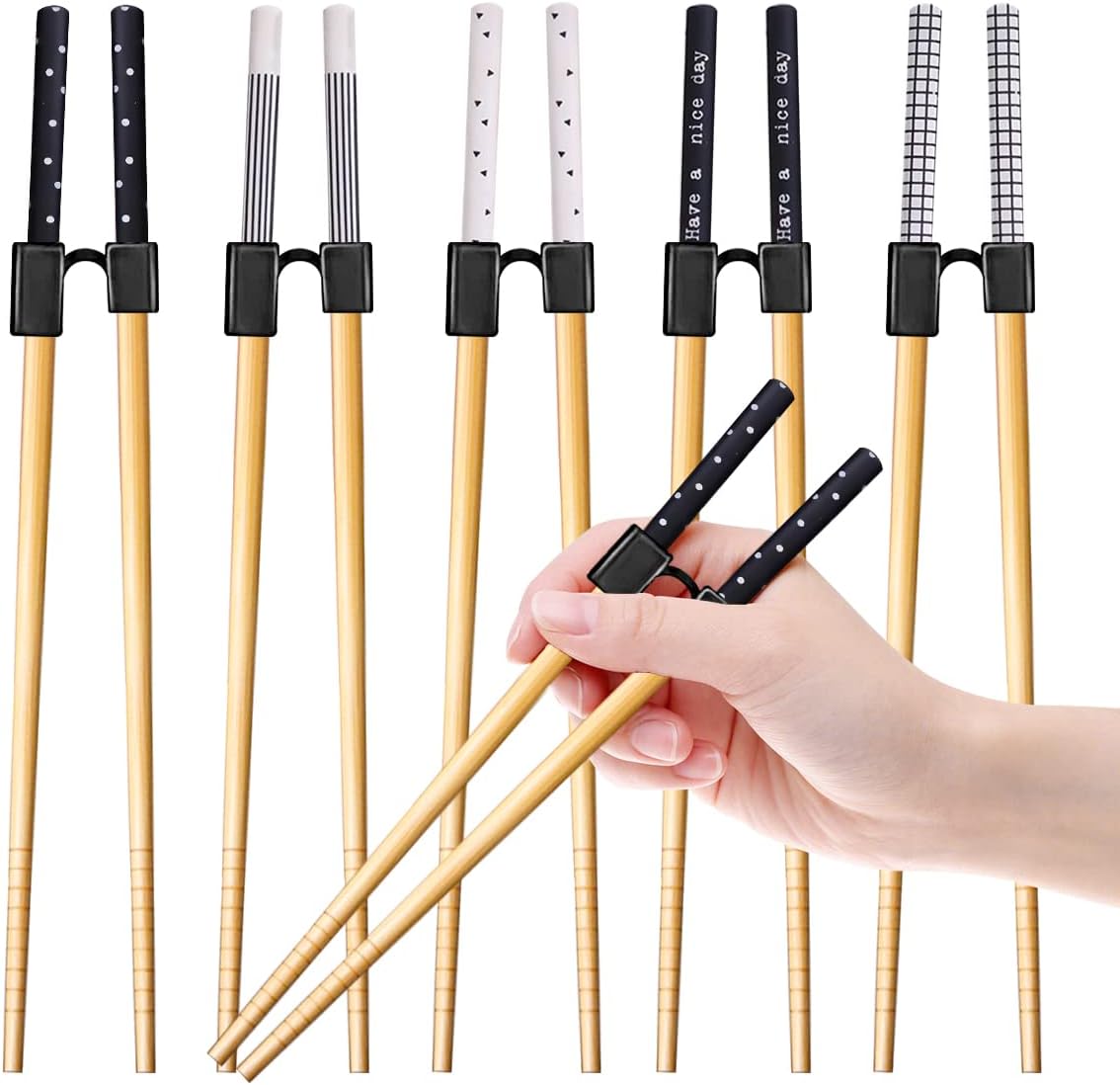 Amazon.com: 5 Pairs Reusable Training Chopsticks Helpers for Beginner ...