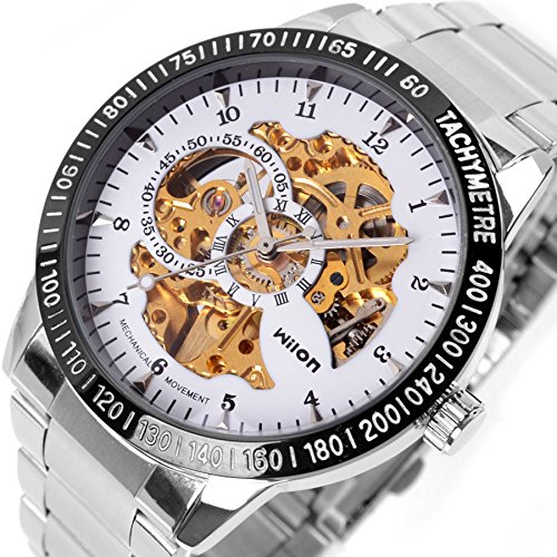 Wilon Anologue White Dial Men Automatic Watch - S1-2002G : Amazon.in ...