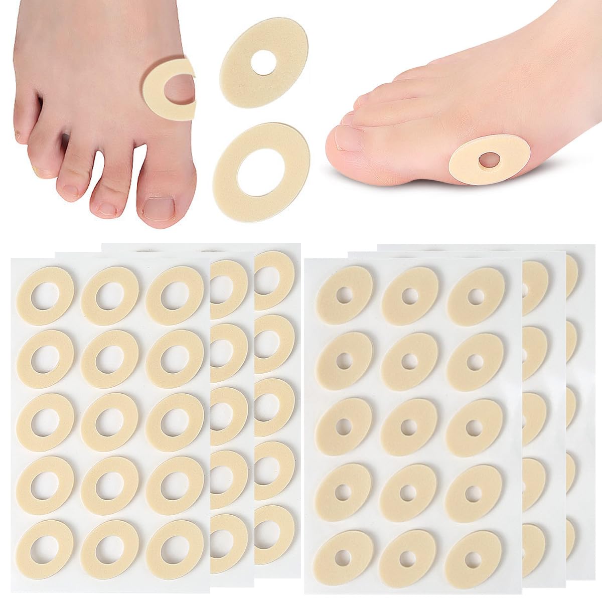 90 Pieces Corn Cushions, Soft Latex Foam Self Adhesive Callus Pads Corn ...