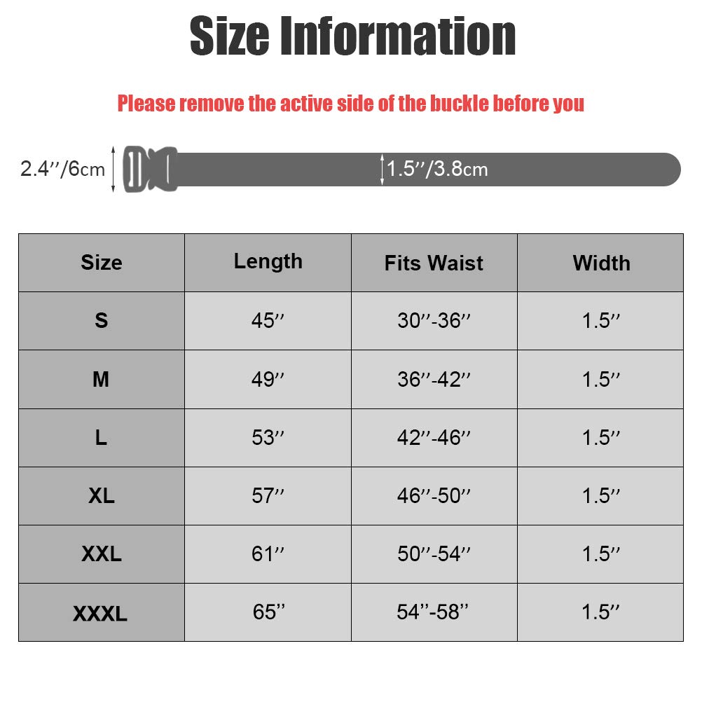 Snapklik.com : FAIRWIN 1.5 Tactical Belt Reinforced EDC Belts For Men ...