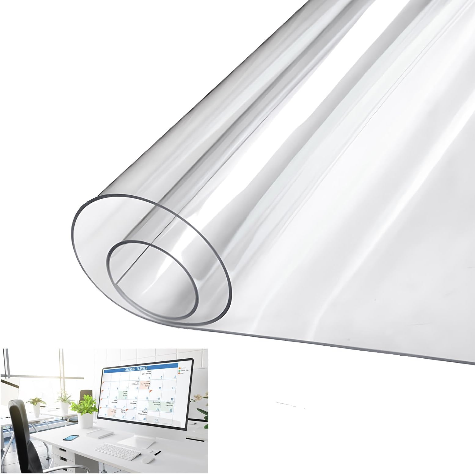 Clear Desk Mat, Non-Slip Transparent PVC Desk Mat, 90 X 40cm Waterproof ...