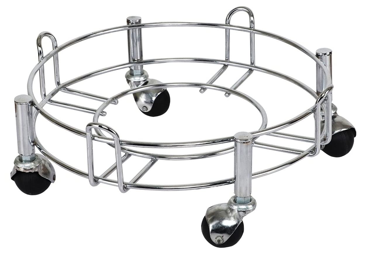 Daaduji Creation Heavy Stainless Steel Gas Cylinder Trolley With Wheel ...
