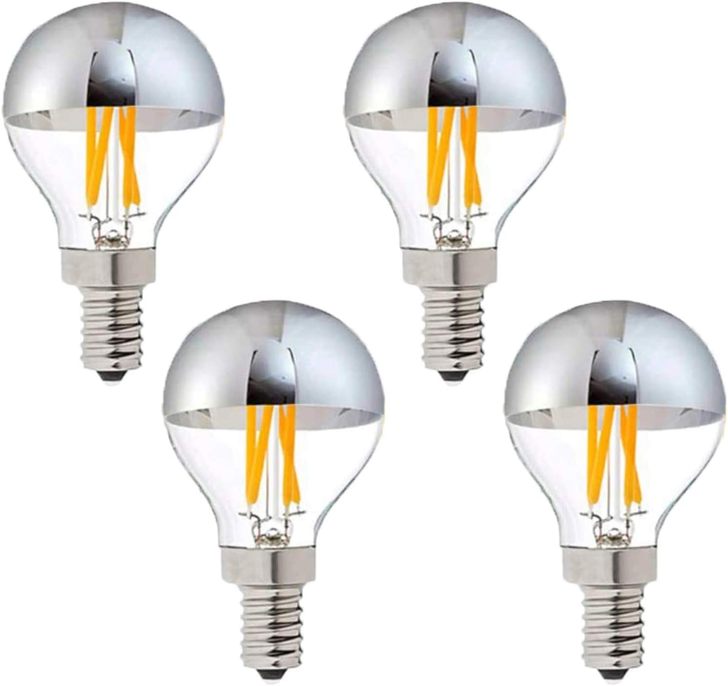 Lxcom Lighting 4W G45 Edison LED Bulb Dimmable Silver Tipped Vintage ...