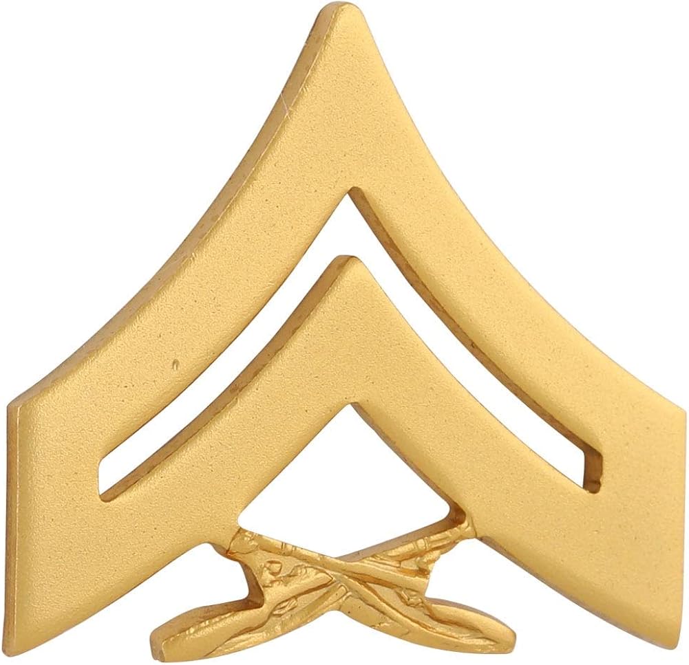 Amazon.com: Marine Corps (USMC) Chevron Satin Gold CPL Corporal E4 ...