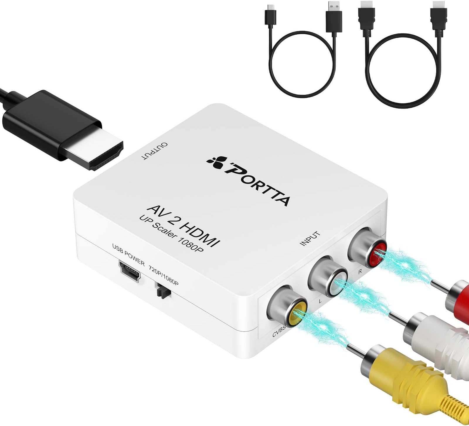 Amazon.com: Tengchi RCA to HDMI Converter, Composite to HDMI Adapter ...