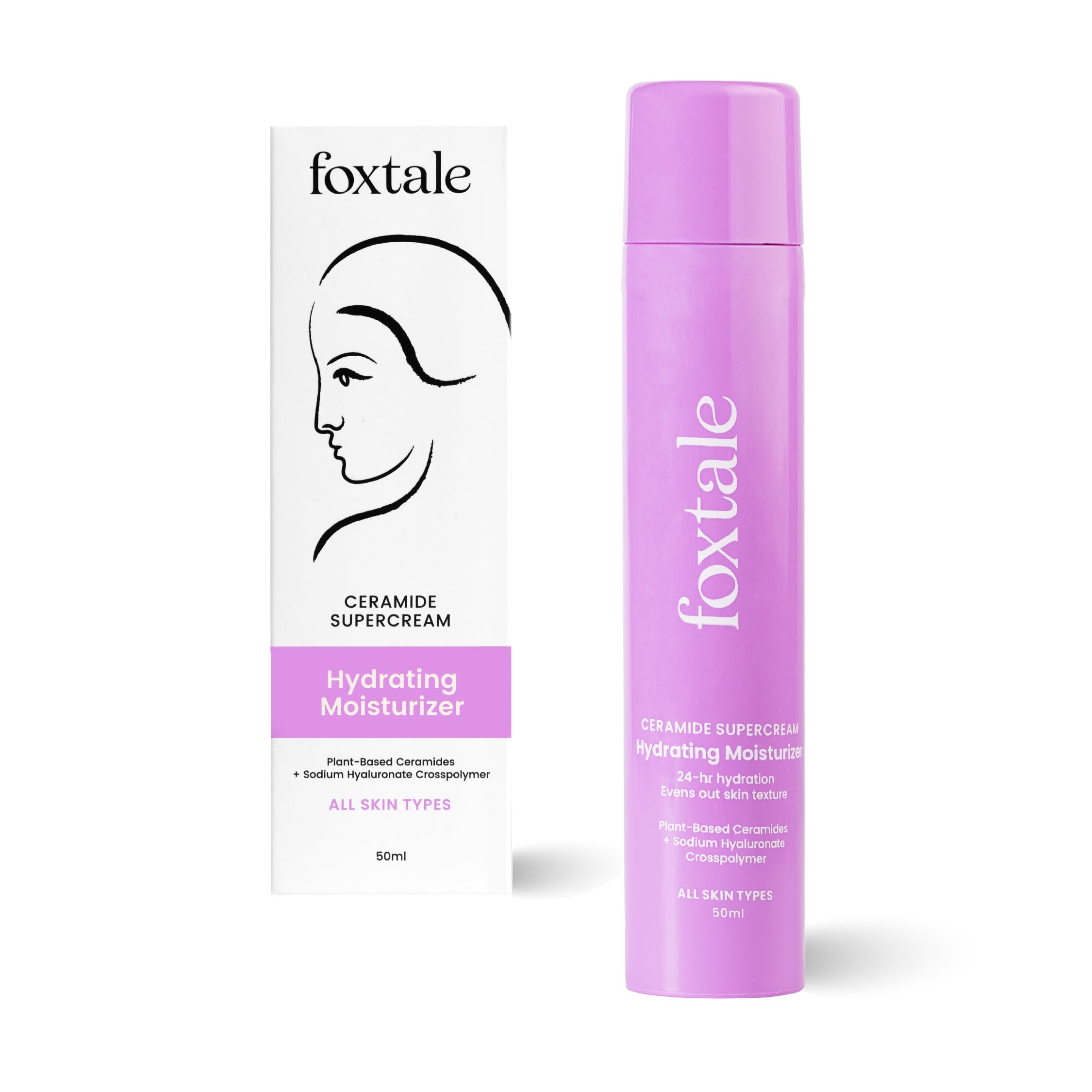 Foxtale 5x Hydrating Ceramide Moisturizer for Face | Micro Hyaluronic ...