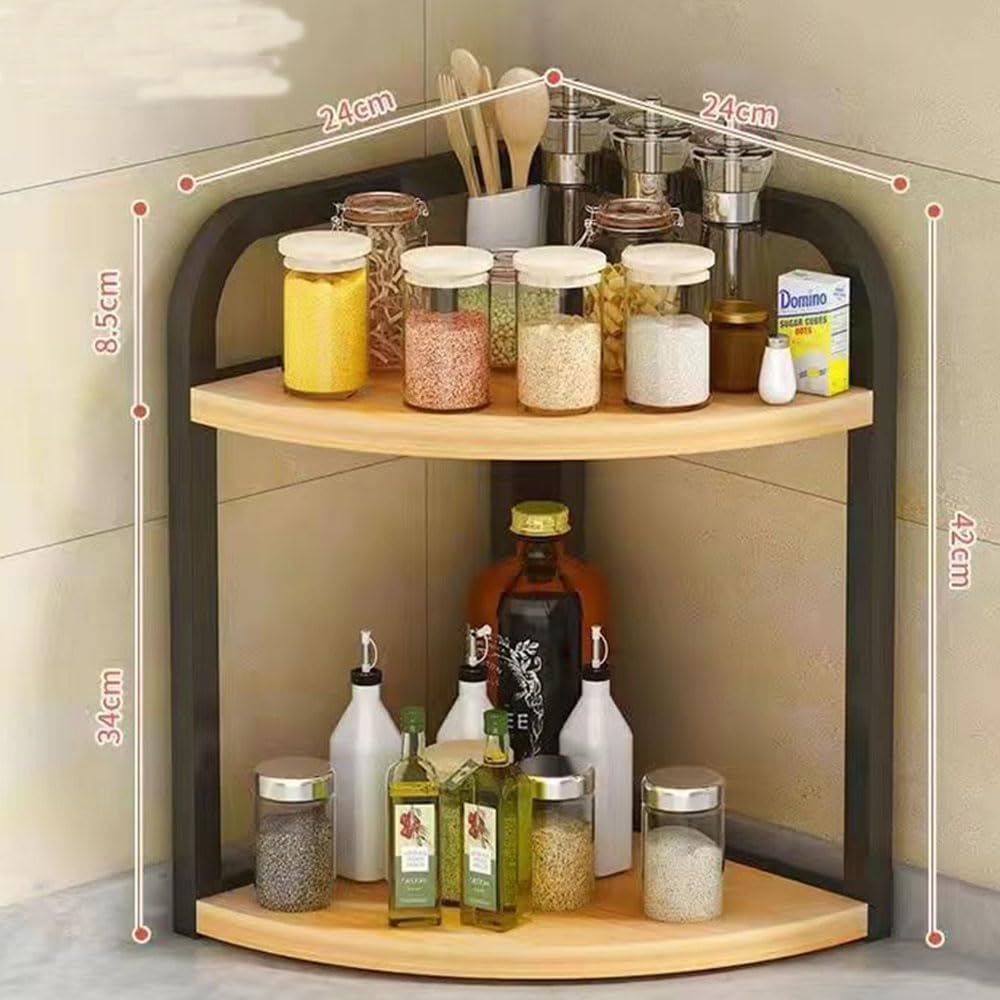 Amazon.com: WangCai Kitchen Triangle Shelf countertop Corner Spice Rack ...