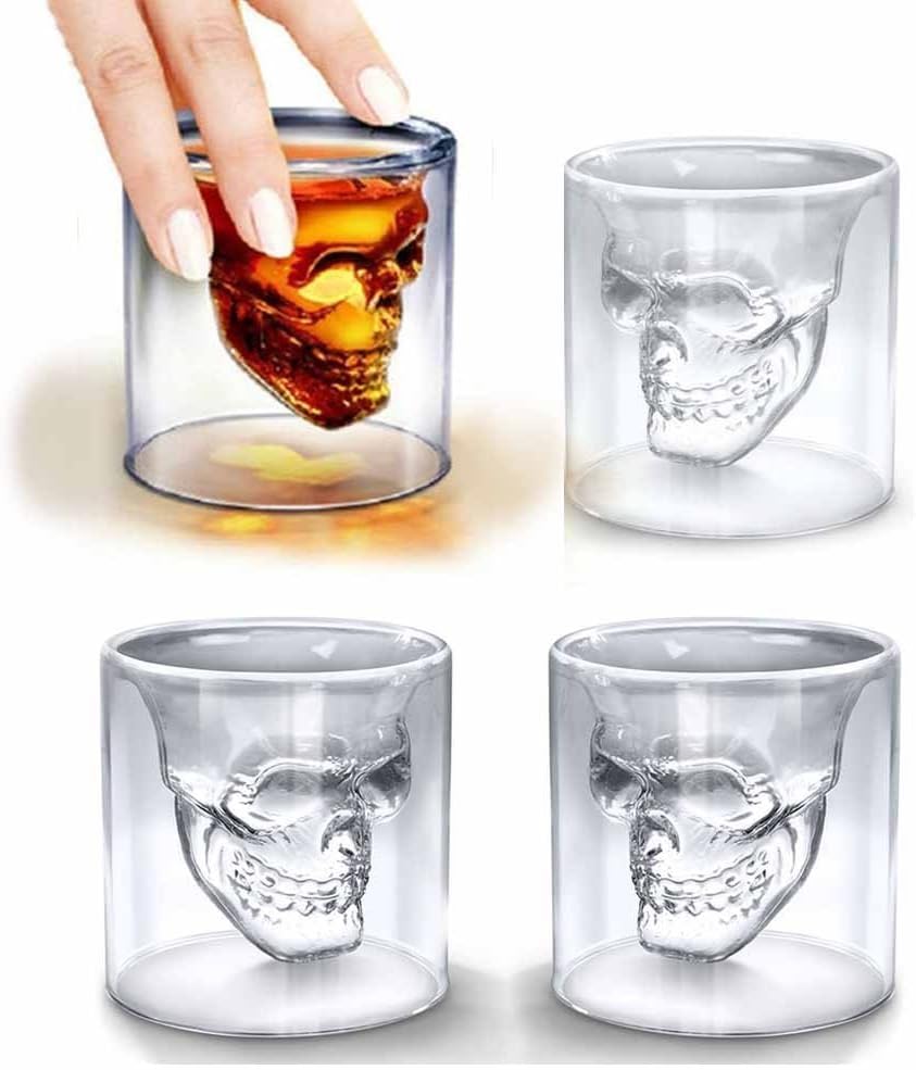 Amazon.com | IXI Crystal Skull Shot Glasses Beer Cup, Creative Double ...