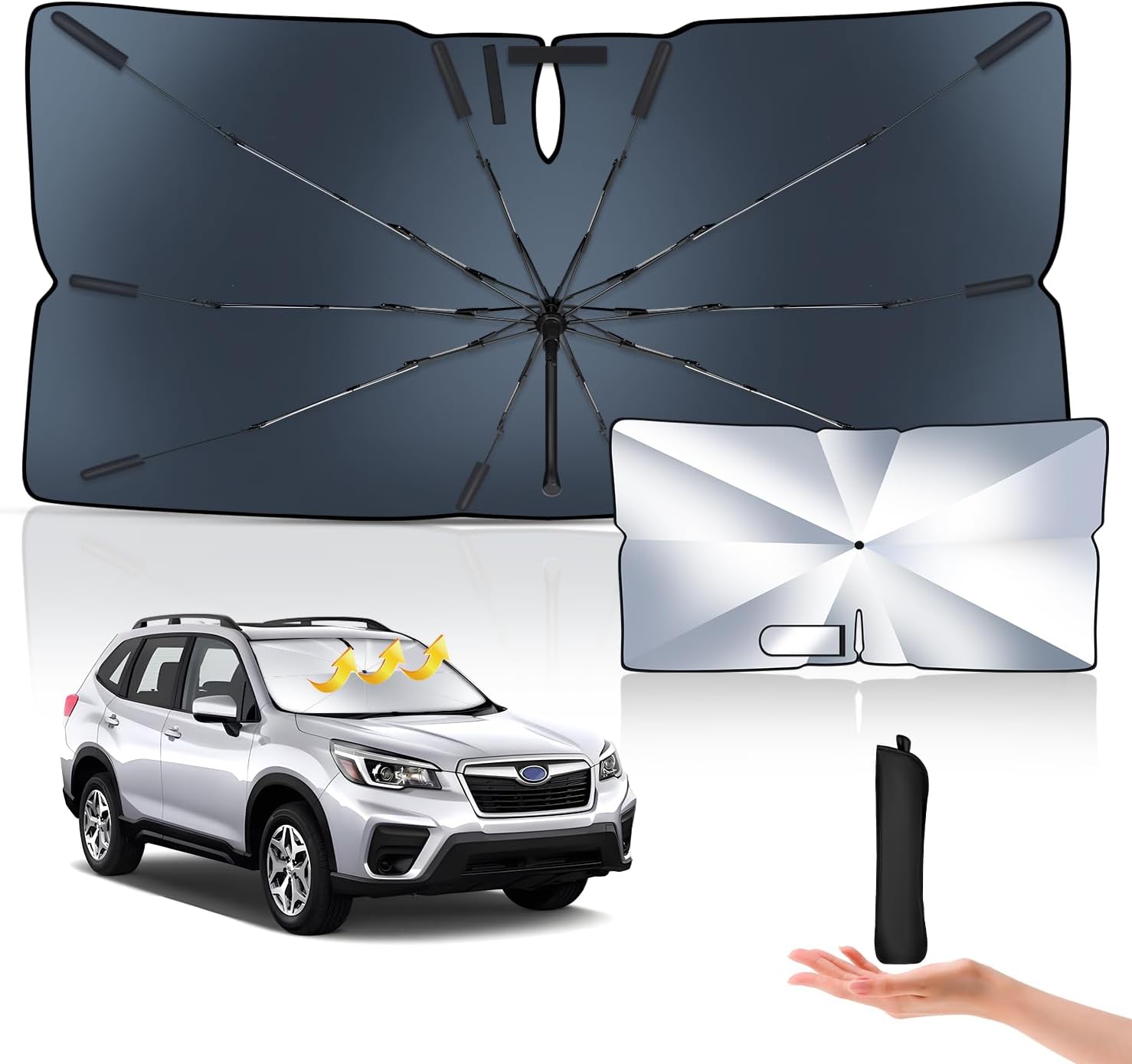 Amazon.com: Windshield Sunshade Umbrella Custom Fit for 2019-2024 ...