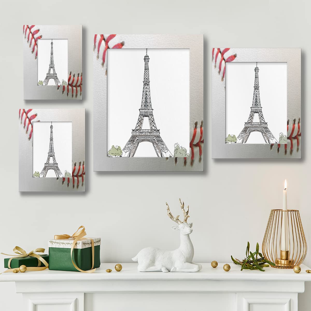 AUUXVA 8x10 Picture Frame Sport Ball Baseball Lace Photo Frame ...