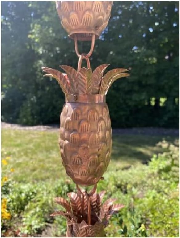 Amazon.com : Decorative Pineapple - Copper Rain Chains, Pineapple Theme ...