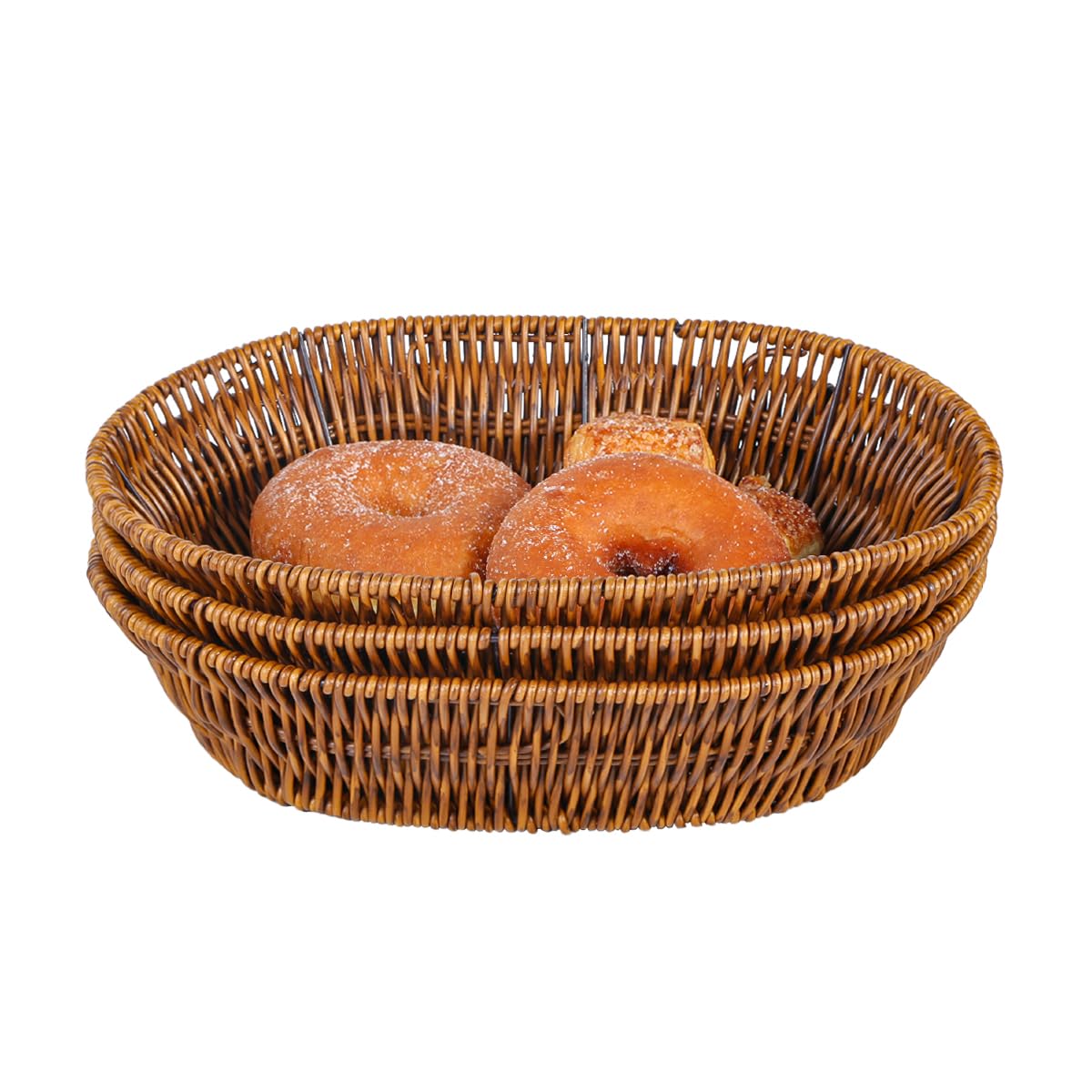 Amazon.com: Fvstar 3pcs Poly Wicker Bread Basket,Imitation Woven Fruit ...