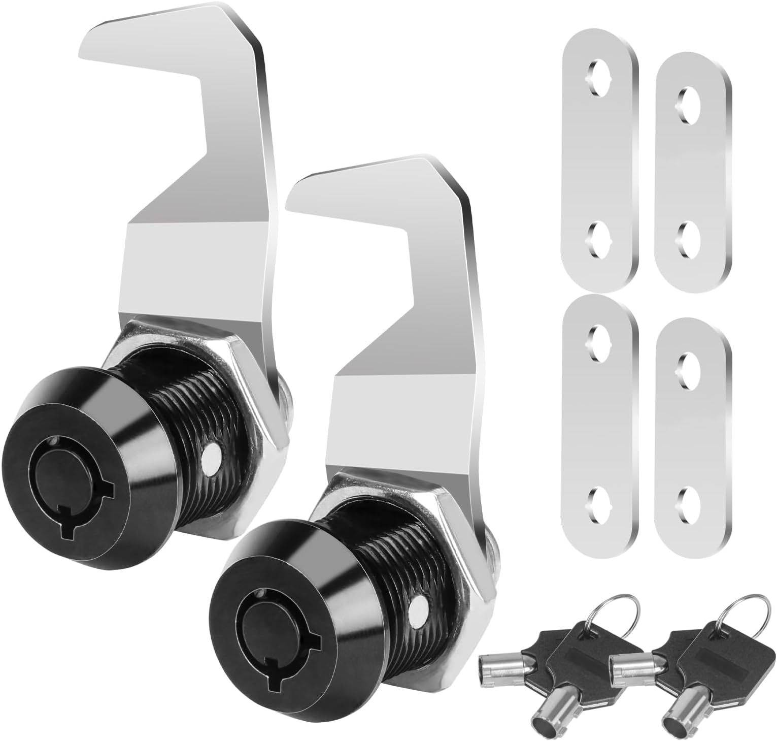 1 Pack Black Toolbox Locks with Keys 5/8 Inch Tubular Cam Lock Keyed Alike Zinc Alloy Cabinet ...