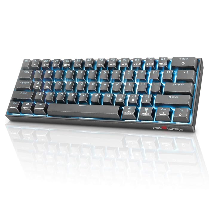 Buy 60% Wireless Mechanical Keyboard, Velocifire M1 TKL61WS 60 Percent ...