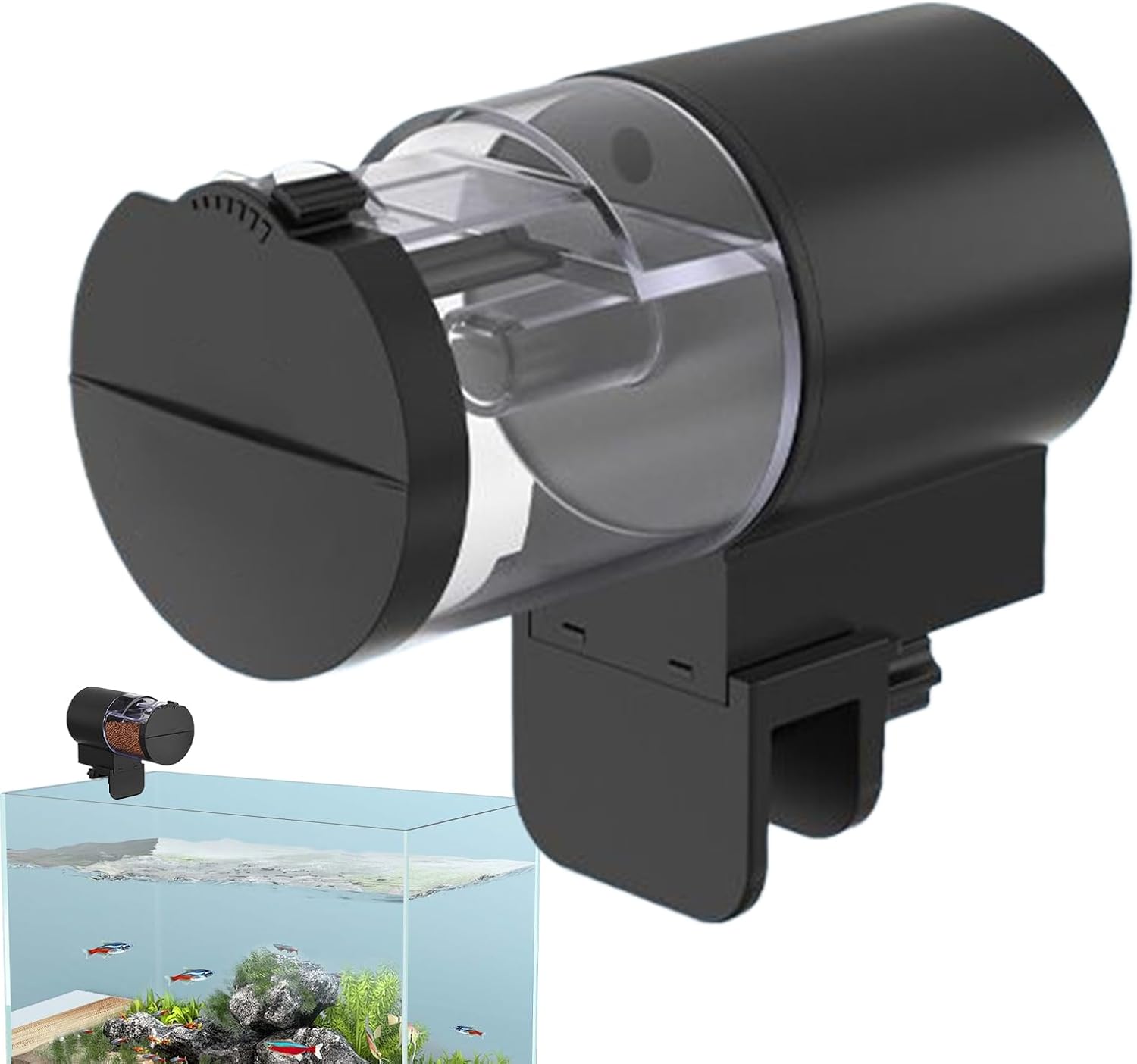 Fish Feeder | 100ml Battery Operated Food Dispenser,Automatic Fish ...