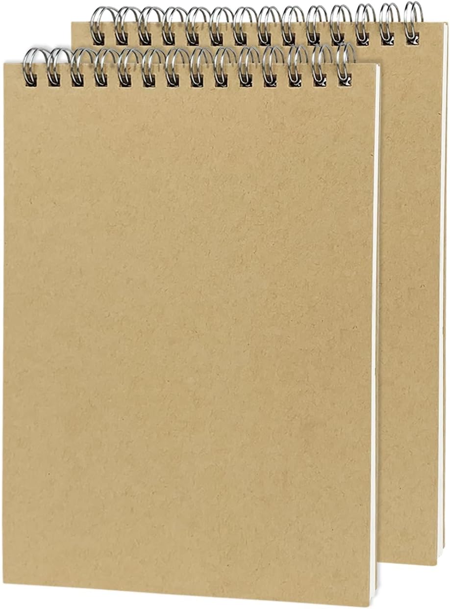 Amazon.com: DSTELIN Upright Brown Sketch Coil Notebooks, 2-Pack, 7.5 x ...