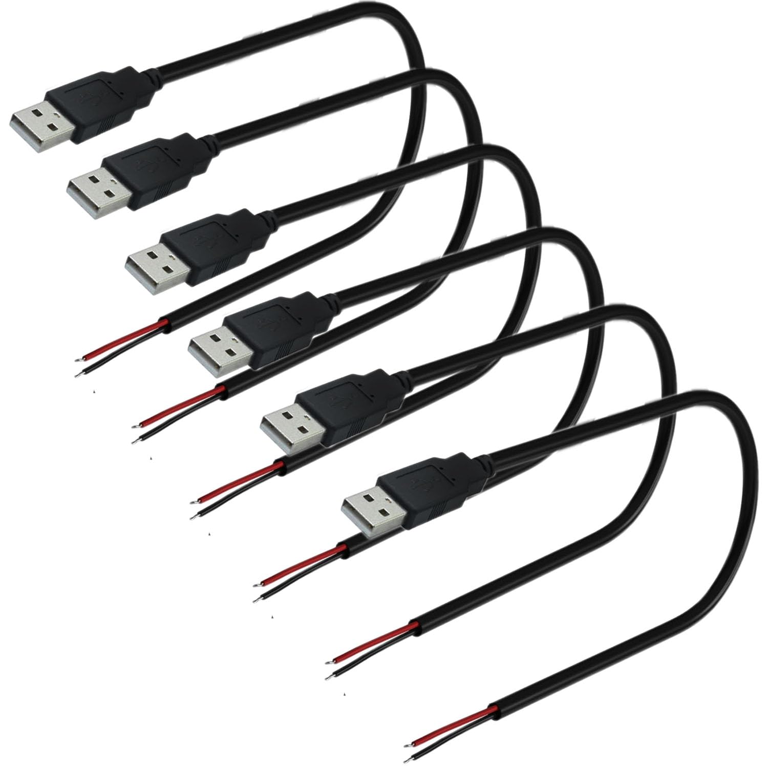 RUNCCI-YUN 6Pcs USB A 2.0 Male 2 Pin Panel Mount connector Cable ...