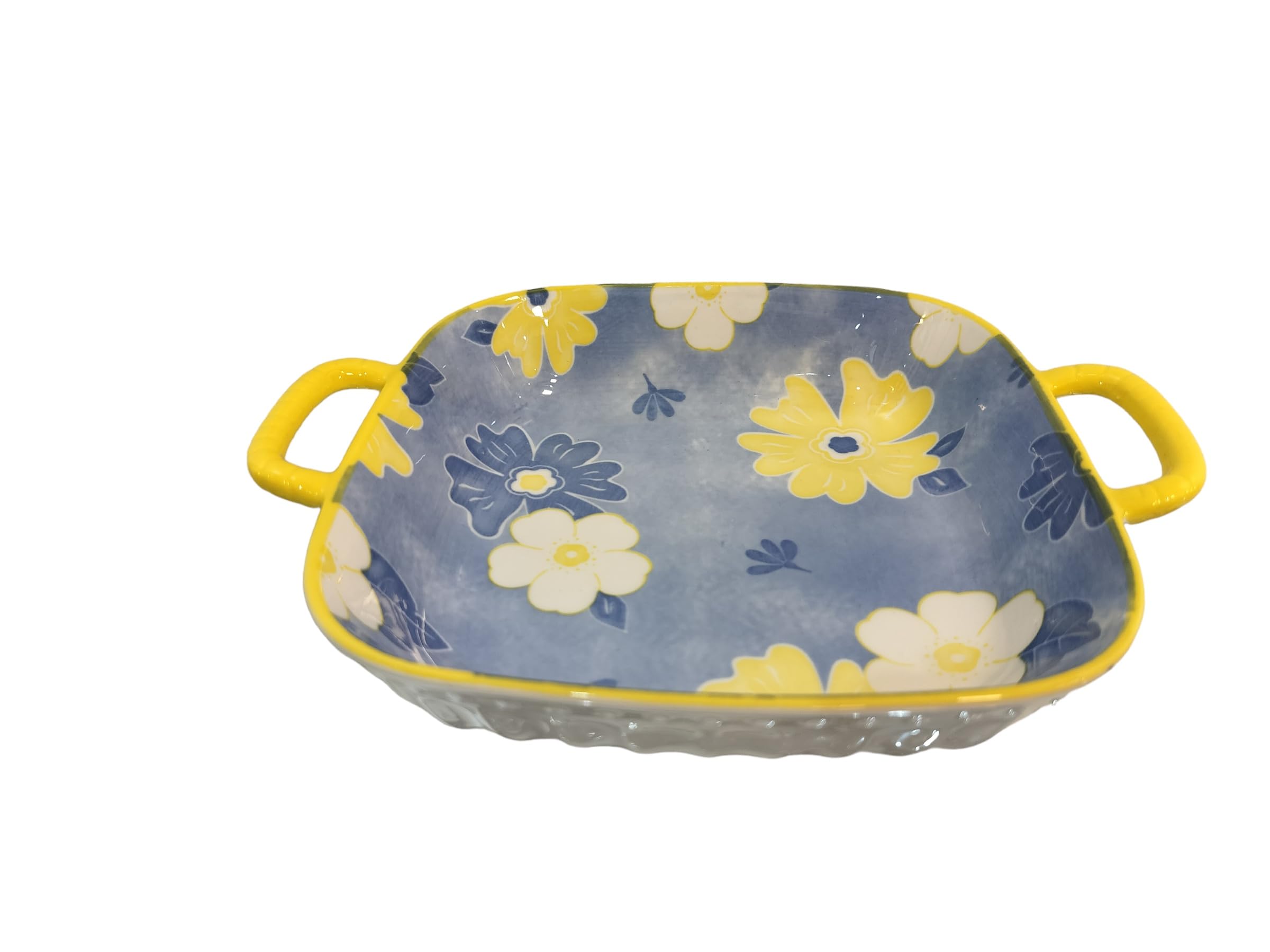 Buy Lemon Tree Ceramic Square Serving Deep Plate | Serving Dish Plate ...