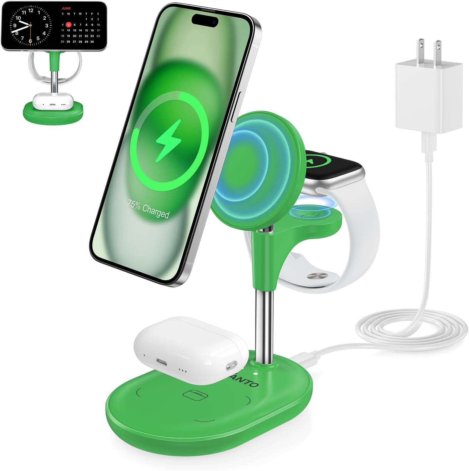 Amazon.com: 3 in 1 Wireless Charging Station for Apple MagSafe Charger ...