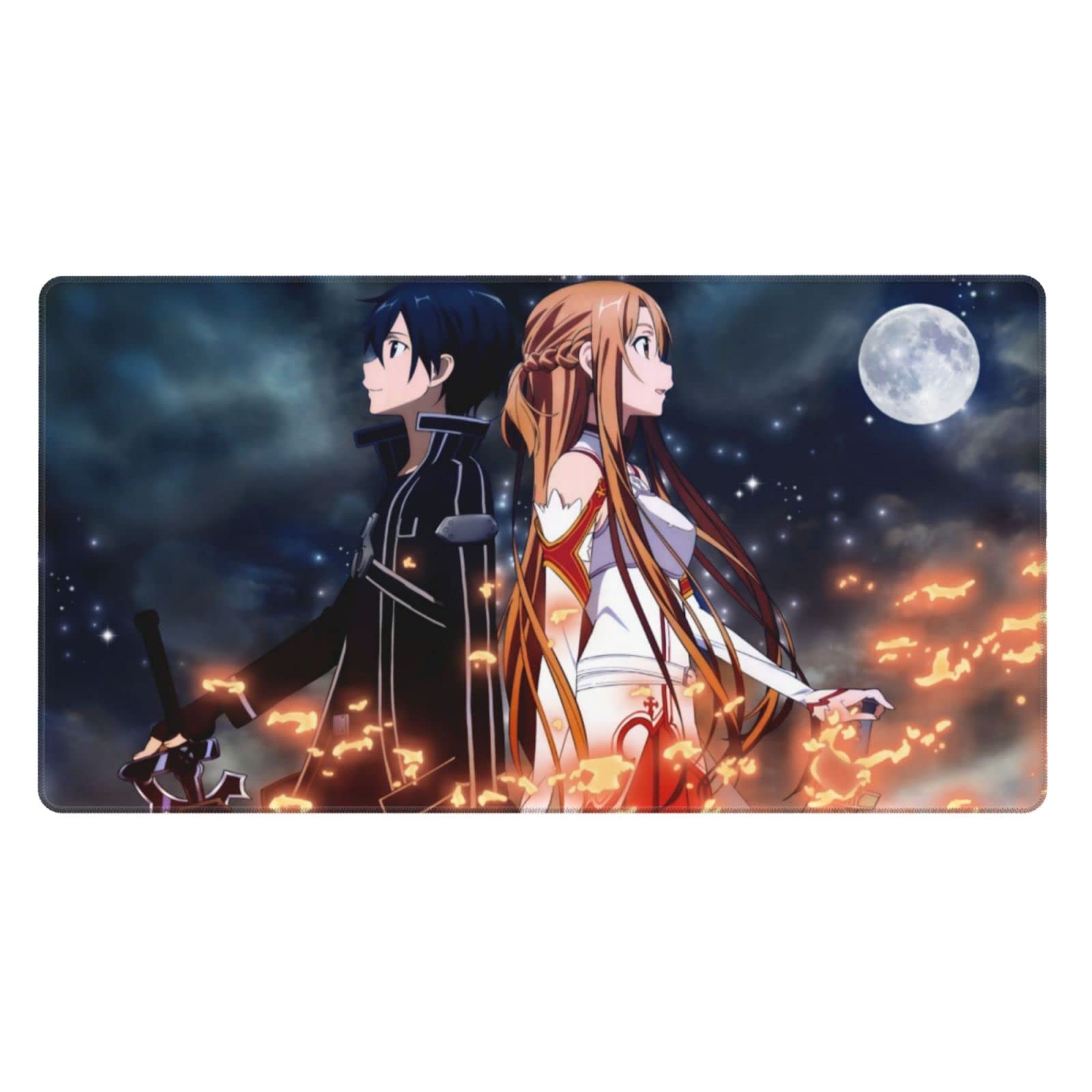 Amazon.com: Sword Art Online Kirito and Asuna SAO Mouse Pad 16x29.5in ...