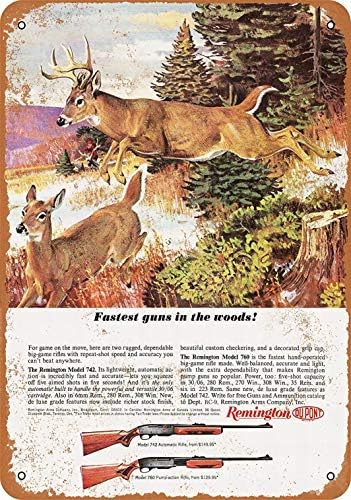 Amazon.com: LoMall 8 x 12 Metal Sign - Remington Rifles - Vintage Wall ...