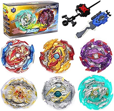 Ingooood Metal Master Fusion Gyro Toys for Kids, 6 Pieces Battling Top Battle Burst High ...