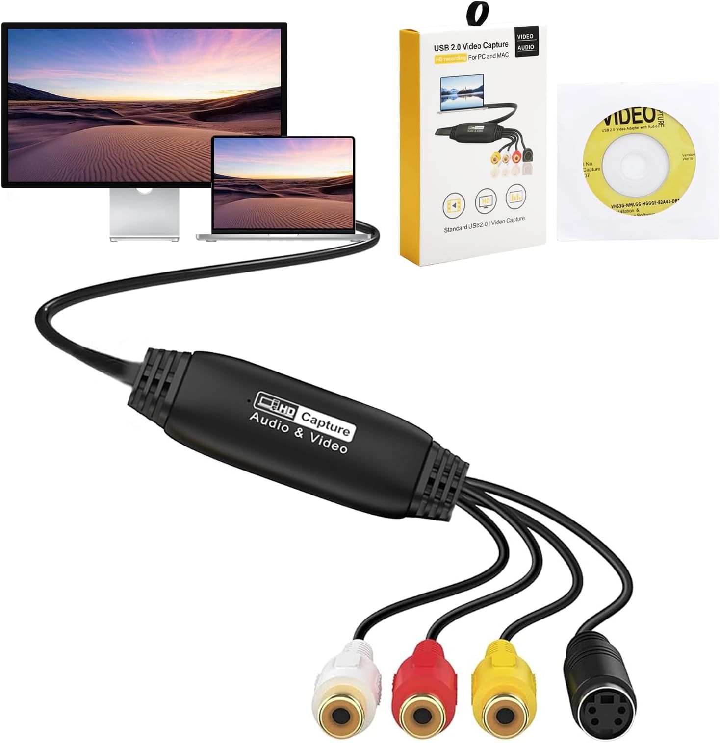 USB 2.0 Audio Video Grabber Converter, VHS to Digital DVD for Windows ...