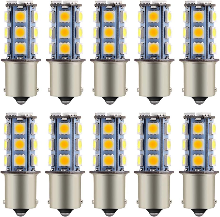 Amazon.com: EverBright 10-Pack Extremely Bright Warm White 1156 BA15S 1141 1073 1095 1003 7506 ...