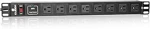 Amazon.com: KUEEN 19" 1U Rack Mount PDU Power Strips,Server Rack Power Distribution Unit, 8 ...