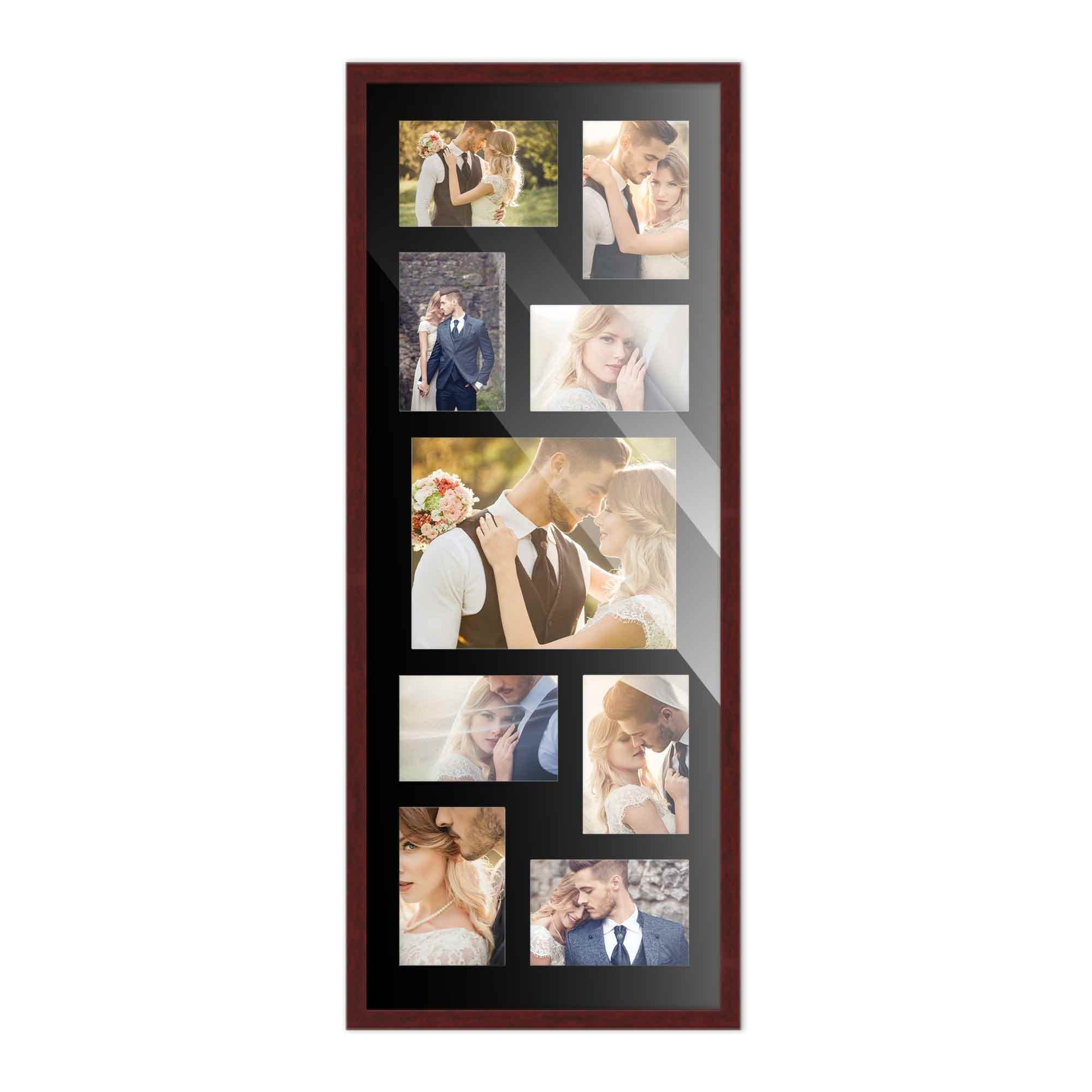 Amazon.com - Modern Collage Picture Frames Wall Decor - 12x32 Brown ...