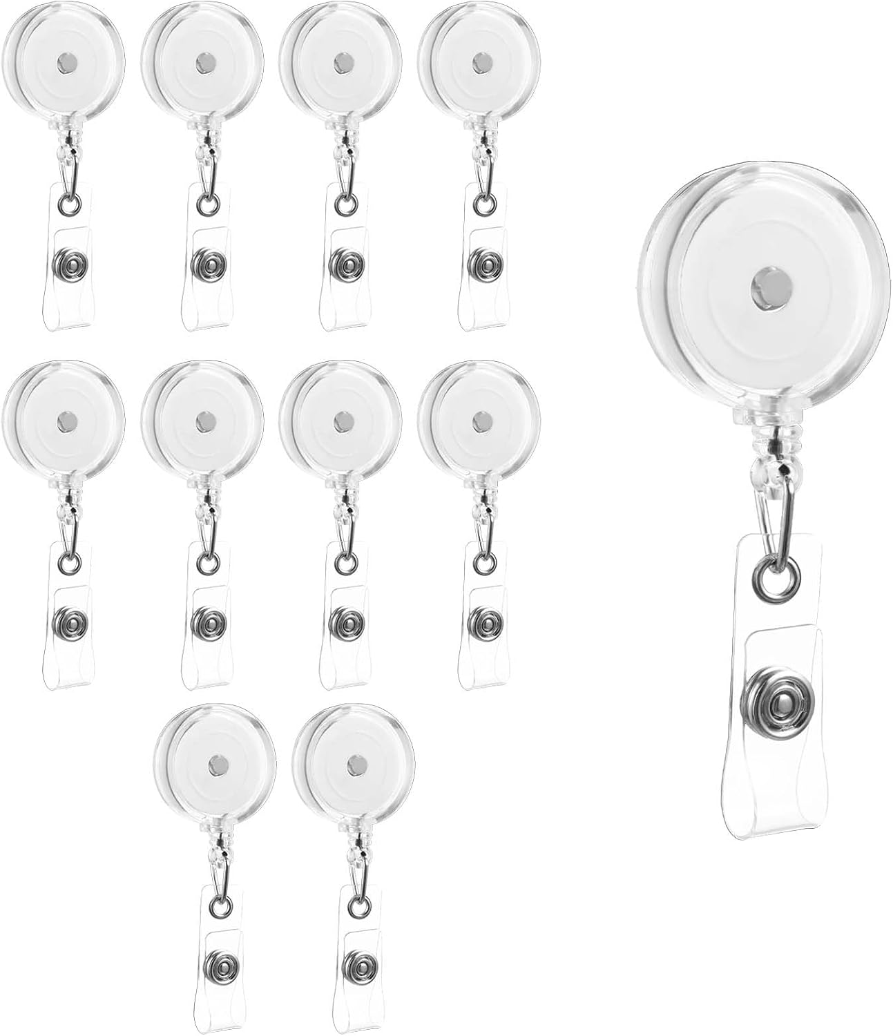 Amazon.com : 12Pcs Badge Clip Retractable Badge Reels Blank Badge Reels ...