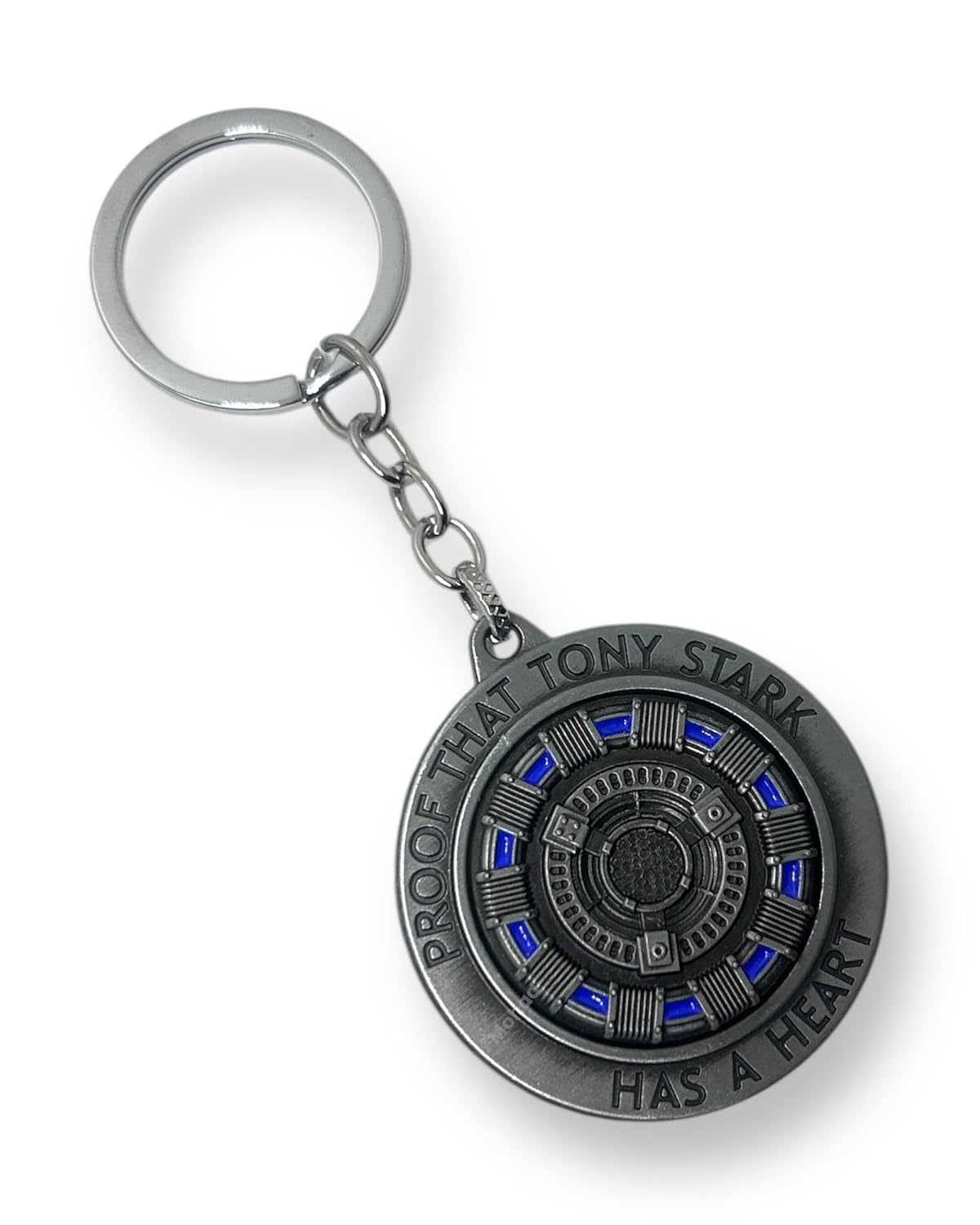 mohaa Marvel Iron Man Arc Reactor Keychain - Tony Stark Has A Heart 3D Metal Spinner Keyring for ...