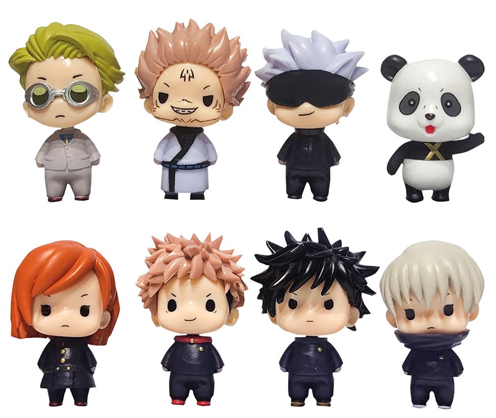 Buy 8pcs Jujutsu Kaisen Figure Gojo Satoru Yuji Nobara Megumi Inumaki ...