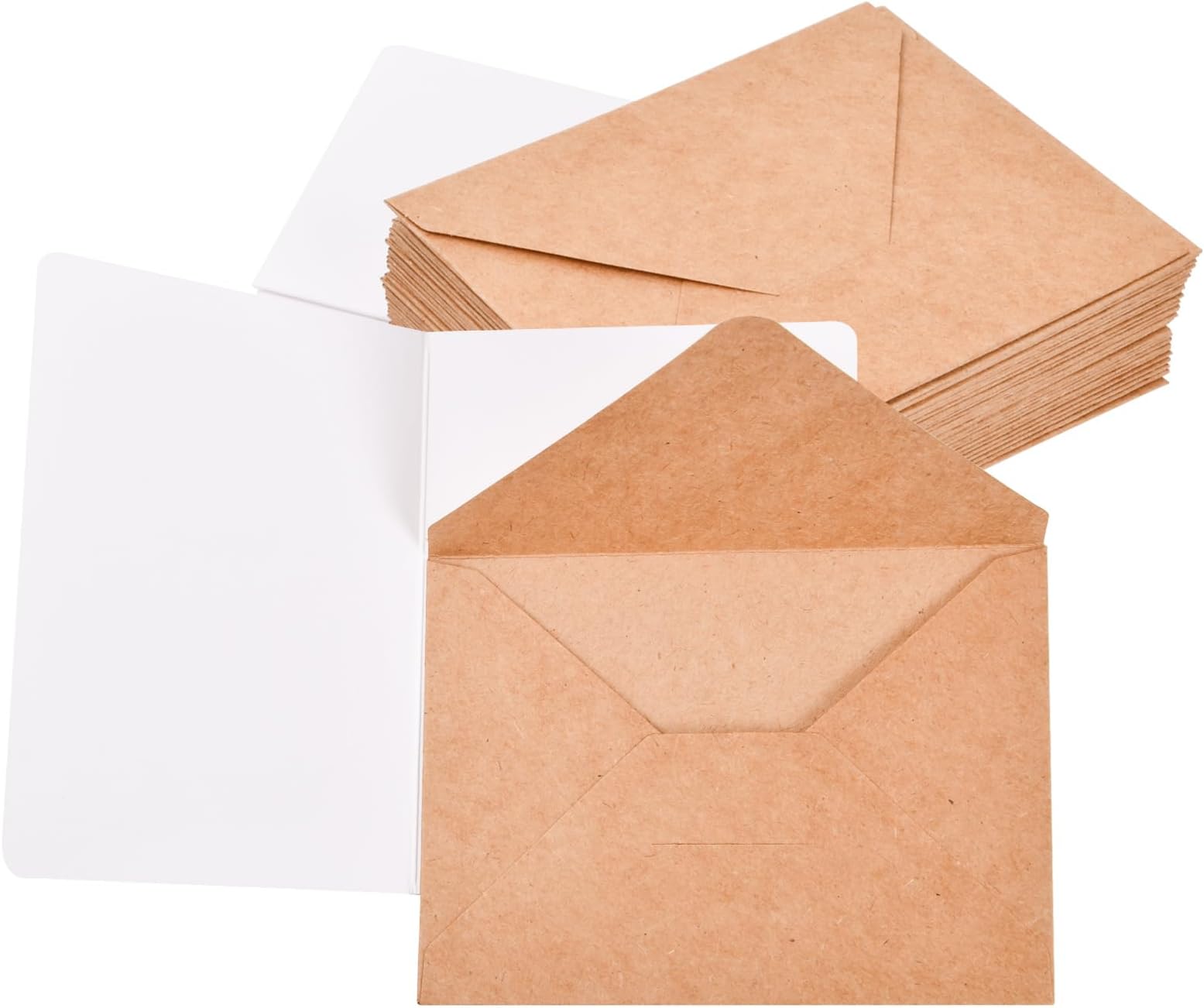 60 Pack Kraft Cards and Envelopes, Invitation Cards Blank, Brown Paper ...