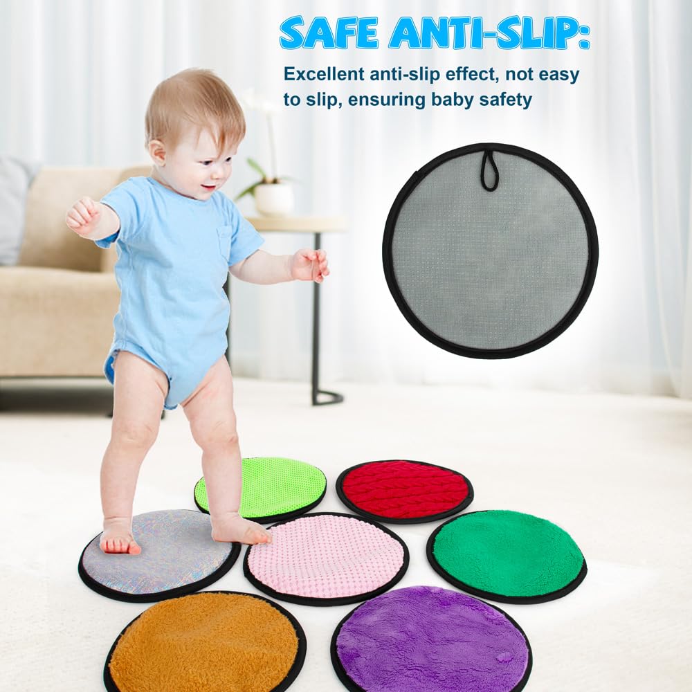 Inbeby 16 Set Round Sensory Mini Mats Textured Sensory Tiles - Sensory ...