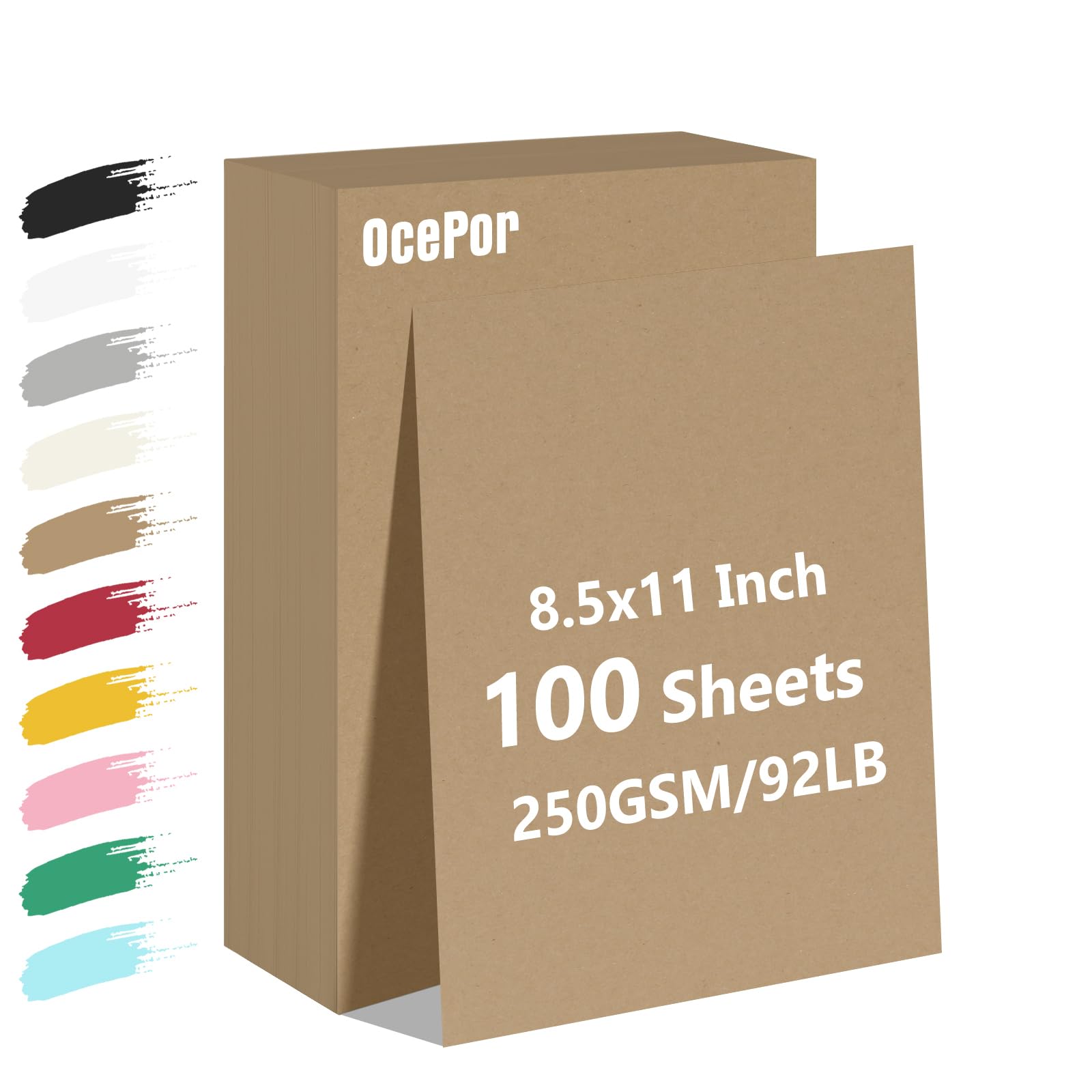 Snapklik.com : 100 Sheets Brown Cardstock Paper, Colored Printer Paper ...