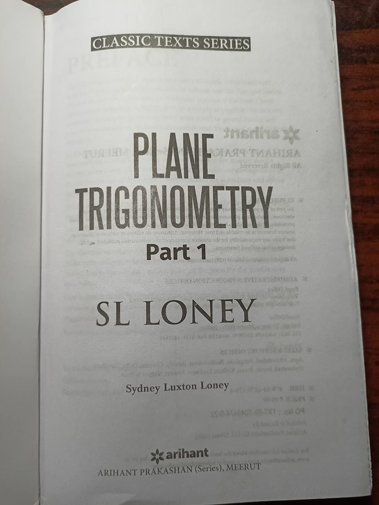 Buy PLANE TRIGONOMETRY Part-1 Book Online at Low Prices in India ...