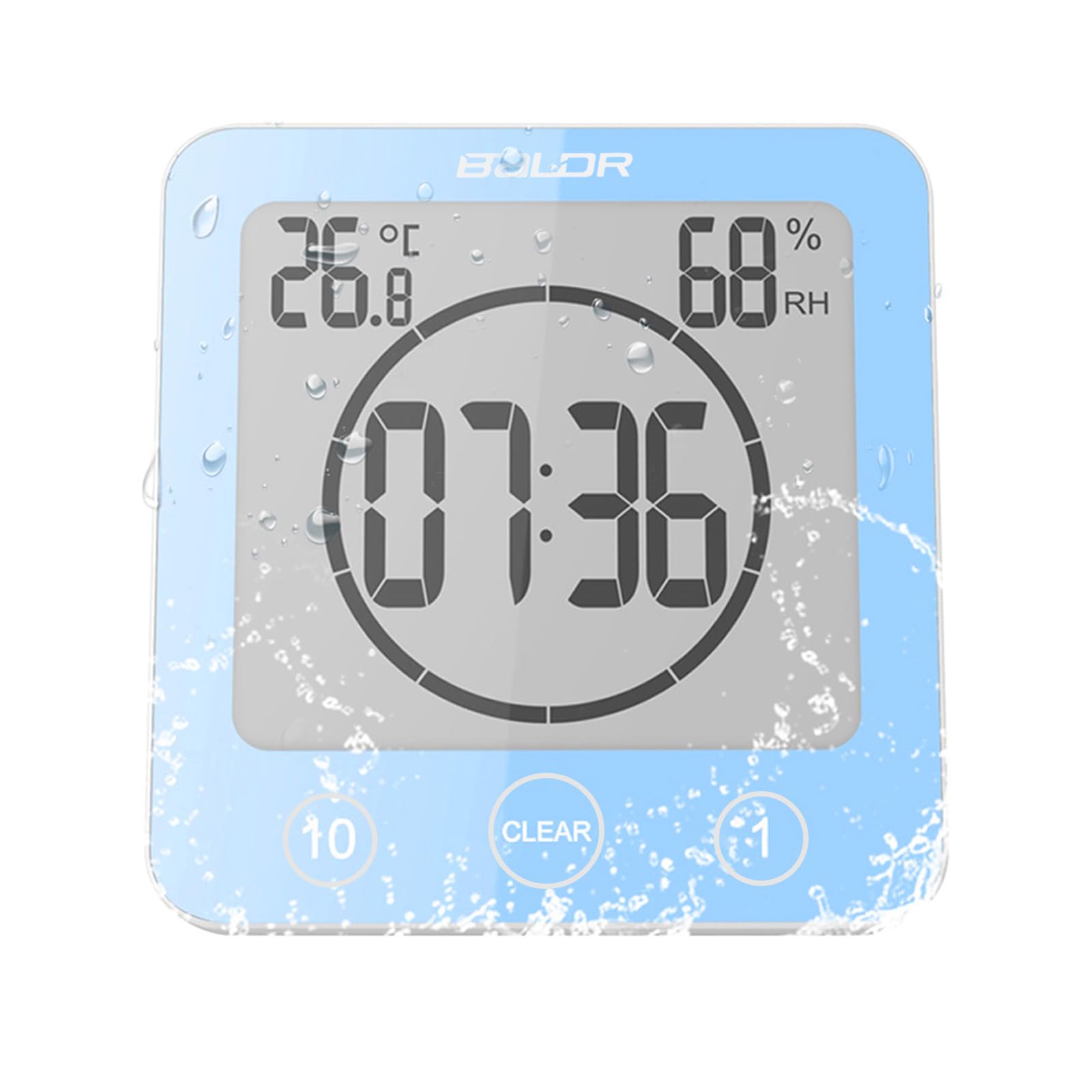 Amazon.com: Digital Bathroom Shower Wall Clock Timer, Shower Clock ...