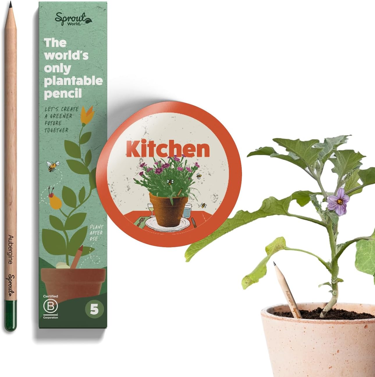 SproutWorld Pencils | Kitchen Edition | Graphite Plantable Pencils with ...