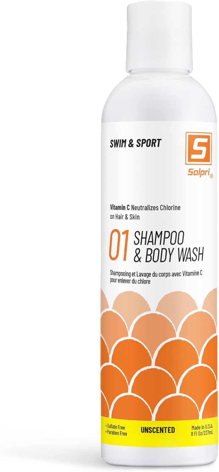 Solpri Swimmers Chlorine Swim Shampoo and Body Wash with Vitamin C 8 Fl ...