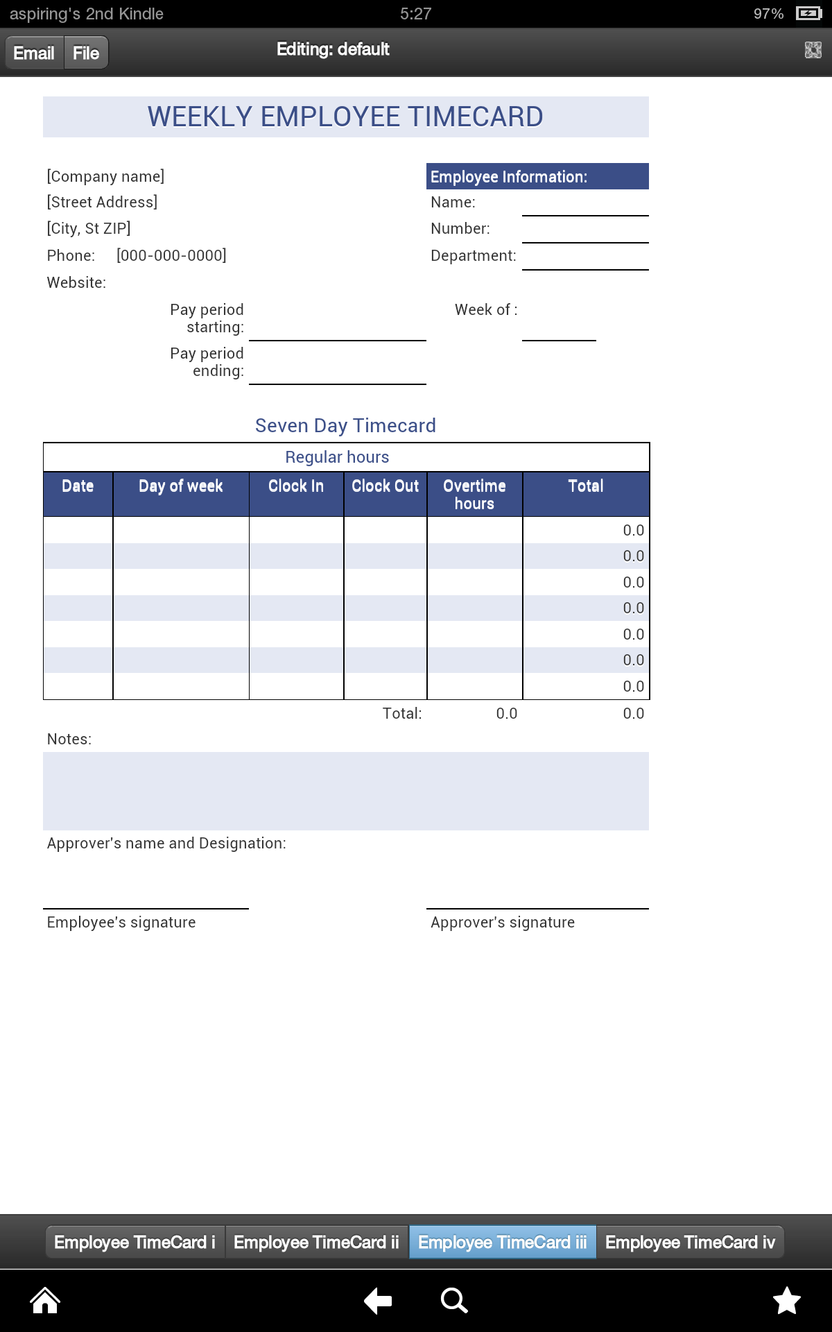 Employee Timecards - App on Amazon Appstore
