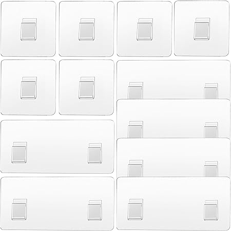 GIKPAX 12 transparente Eck-Klebehaken für Duschablage, selbstklebende ...