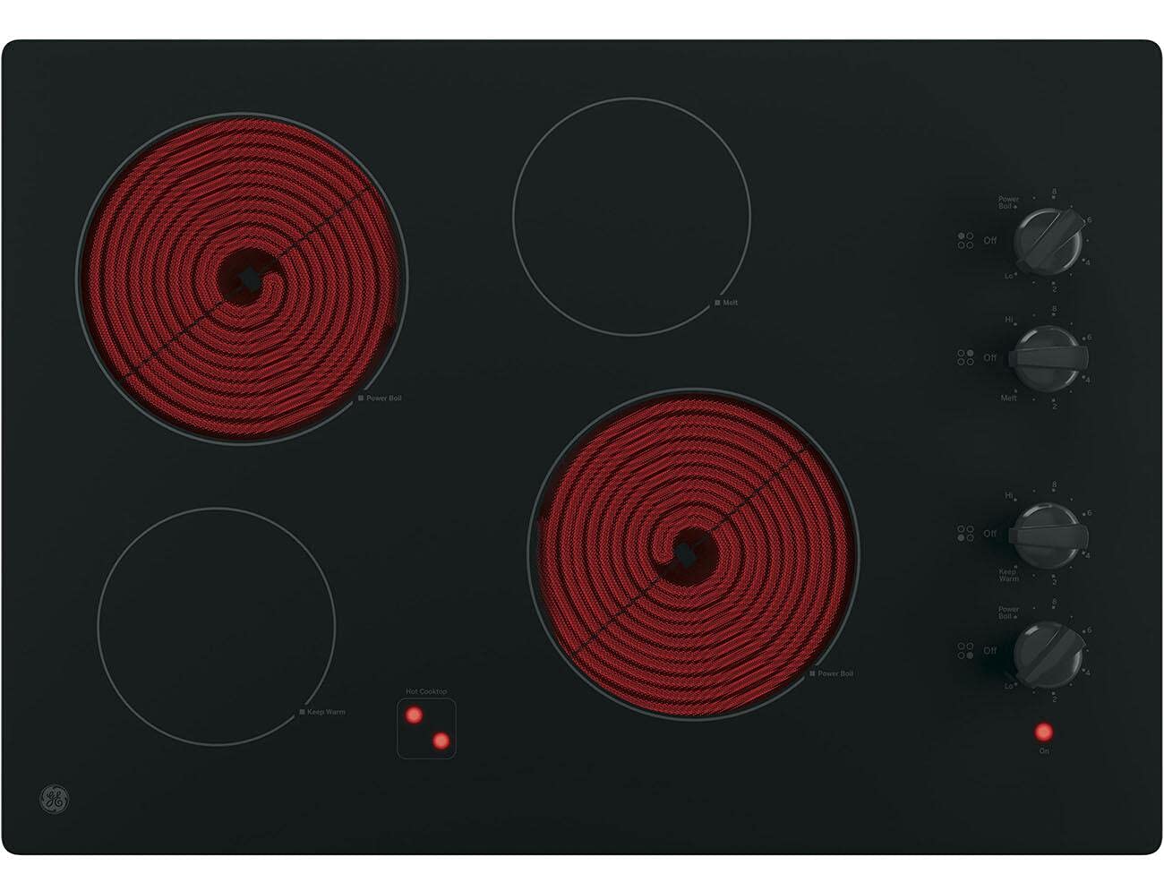 Buy GE JP3030DJBB 30 Inch Smoothtop Electric Cooktop with 4 Radiant ...