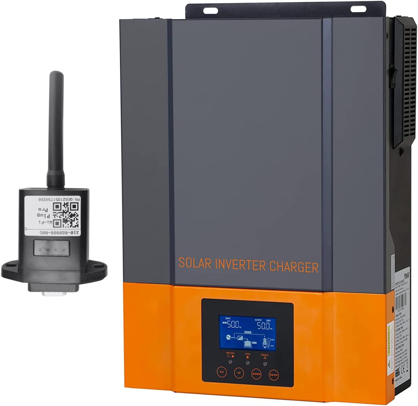 PowMr Onduleur solaire hybride 2400 W 24 V CC à 230 V CA avec ...