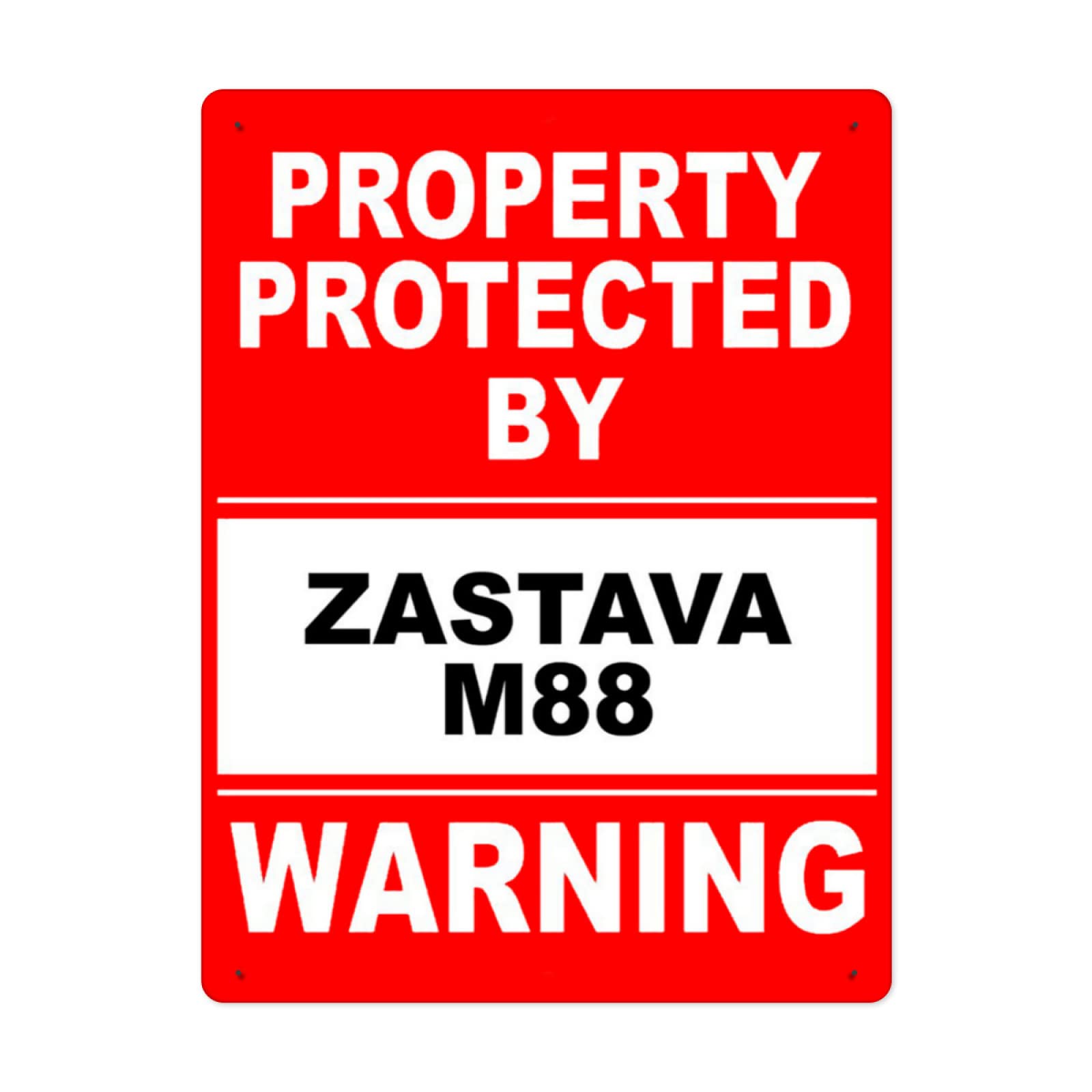 Warning Notice Danger Caution Sign Property Protected By Zastava M88 ...