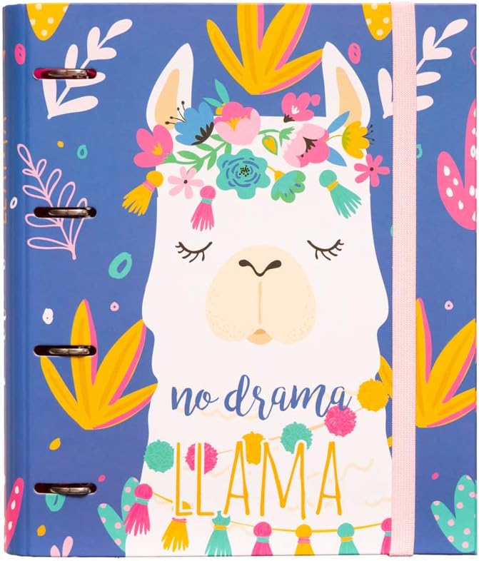 Official Llama Lovers 4 Ring Binder - A4 Folders Ring Binder - 10.6 x ...